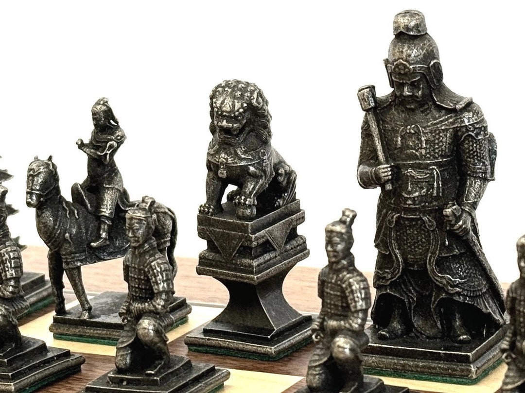 Ancient China Pewter Chess Set From Historical Chinese Sculpture - Etsy
