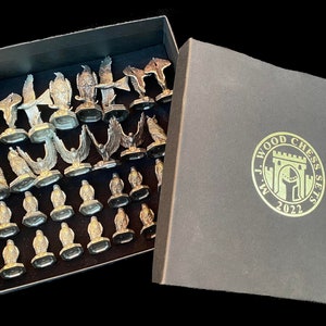 Birds of Prey Pewter Chess Set- Pieces & Presentation Box Only - Etsy