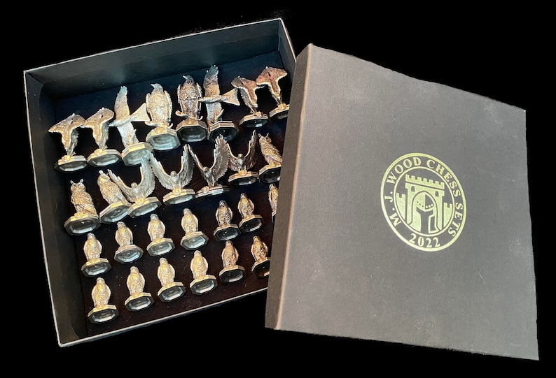 Birds of Prey Pewter Chess Set- Pieces & Presentation Box Only - Etsy