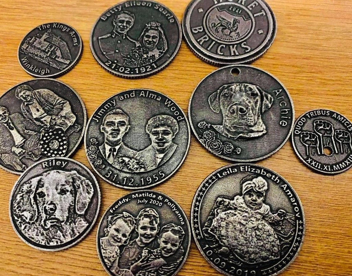 Personalised Wedding Coins Unique Party Favours and Bridal | Etsy