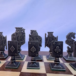 Handmade English Pewter Chessmen: Playing Card Design - Etsy