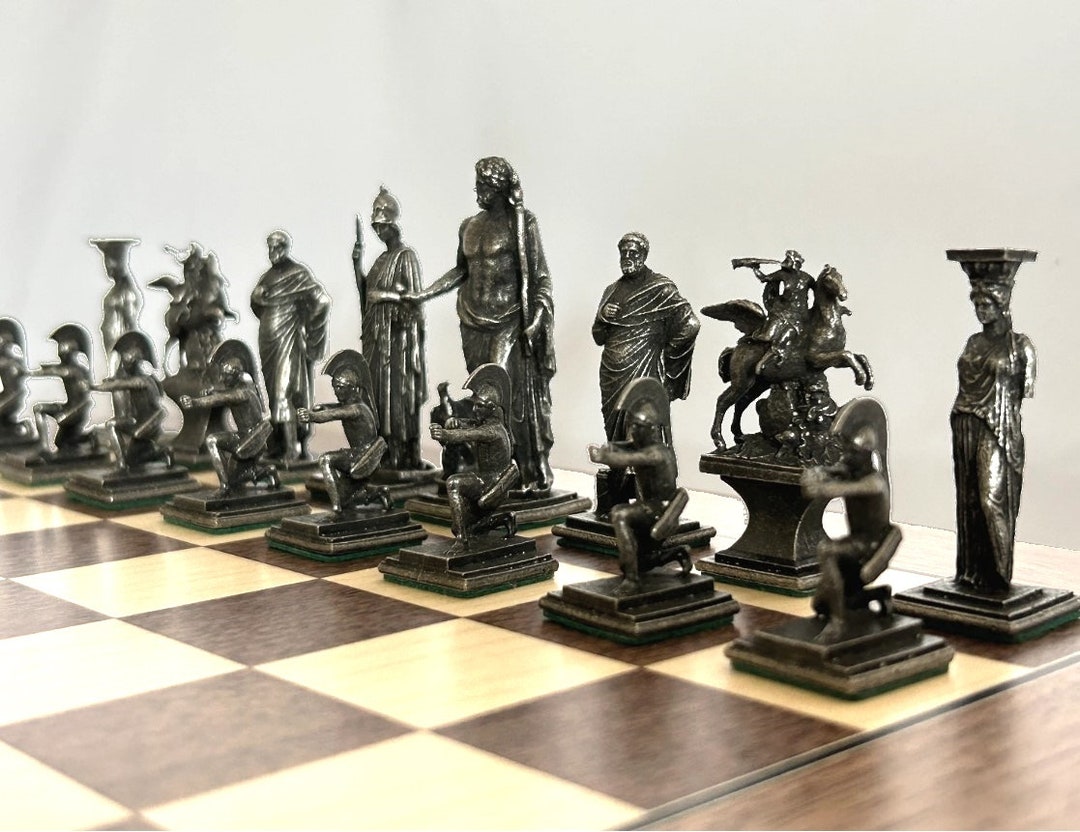 Ancient Greece Chess Set, Greeck Mythical Chess Pieces in Pewter - Etsy