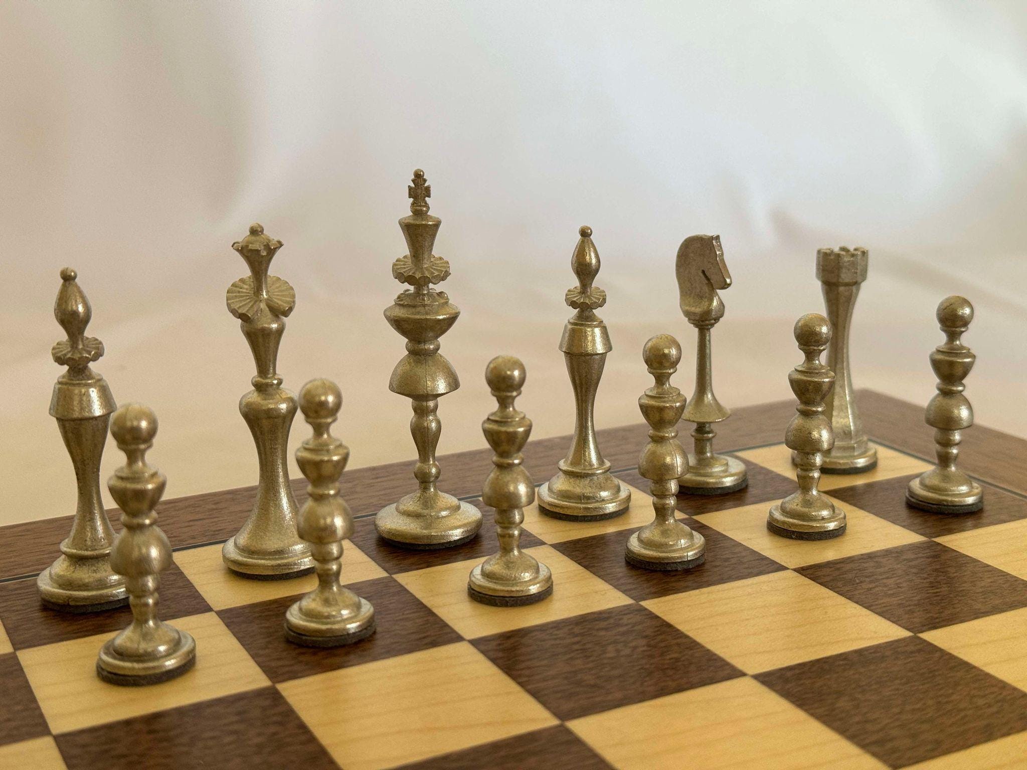 Unique Chess Set, Tudor Design Chess Pieces in Pewter, 3