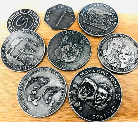 Personalised Wedding Coins Unique Party Favours and Bridal | Etsy UK