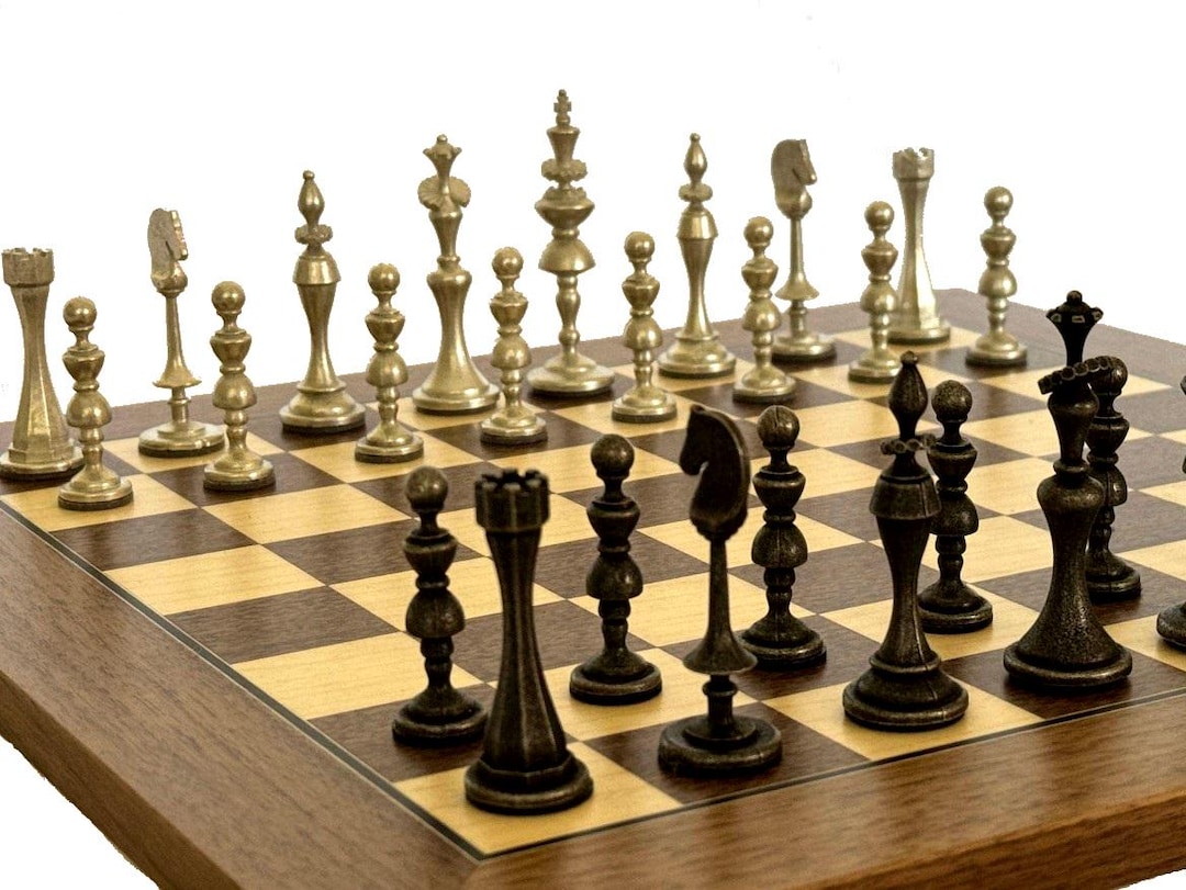 Unique Chess Set, Tudor Design Chess Pieces in Pewter, 3" King Height ...