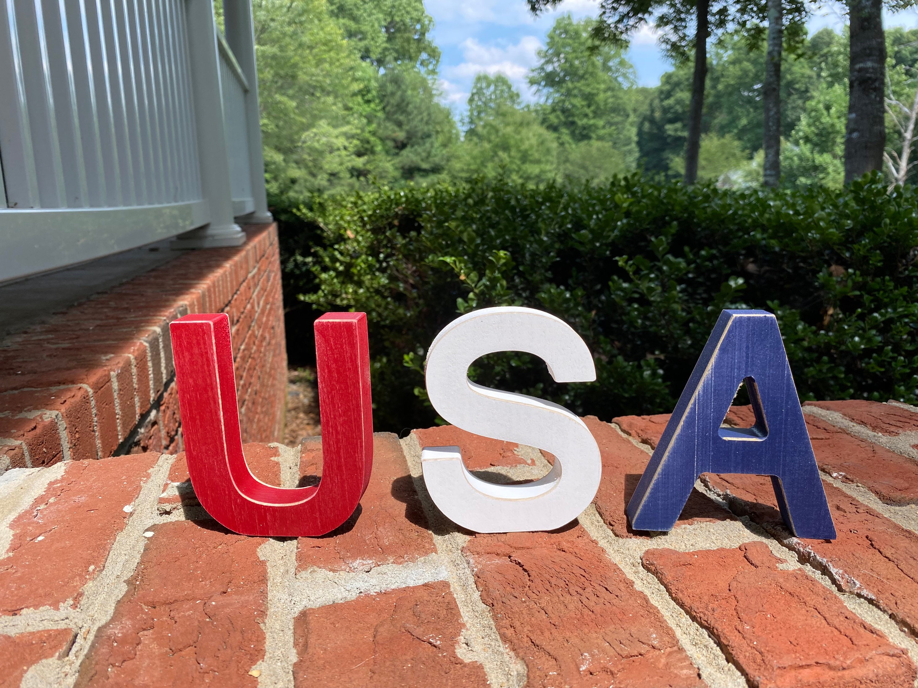 USA Patriotic Fourth of July Letters. Set of Three Letters. - Etsy