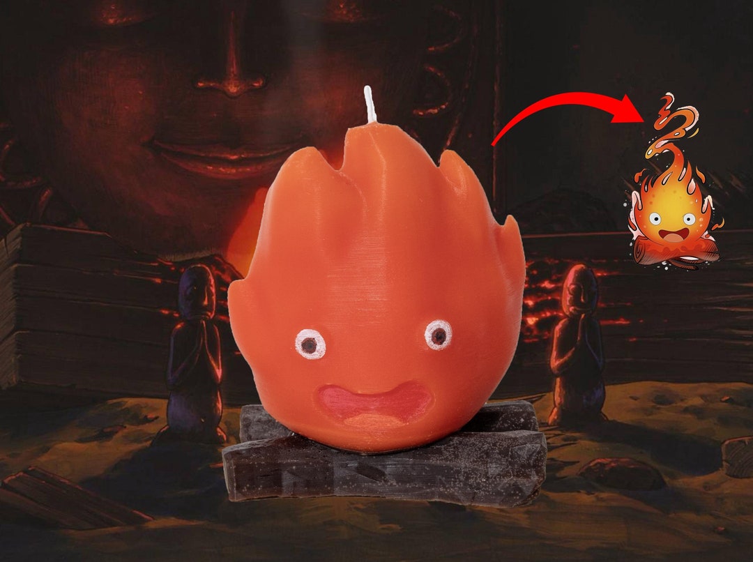 Handmade Calcifer Candle - Beeswax Studio Ghibli Howl's Moving Castle ...