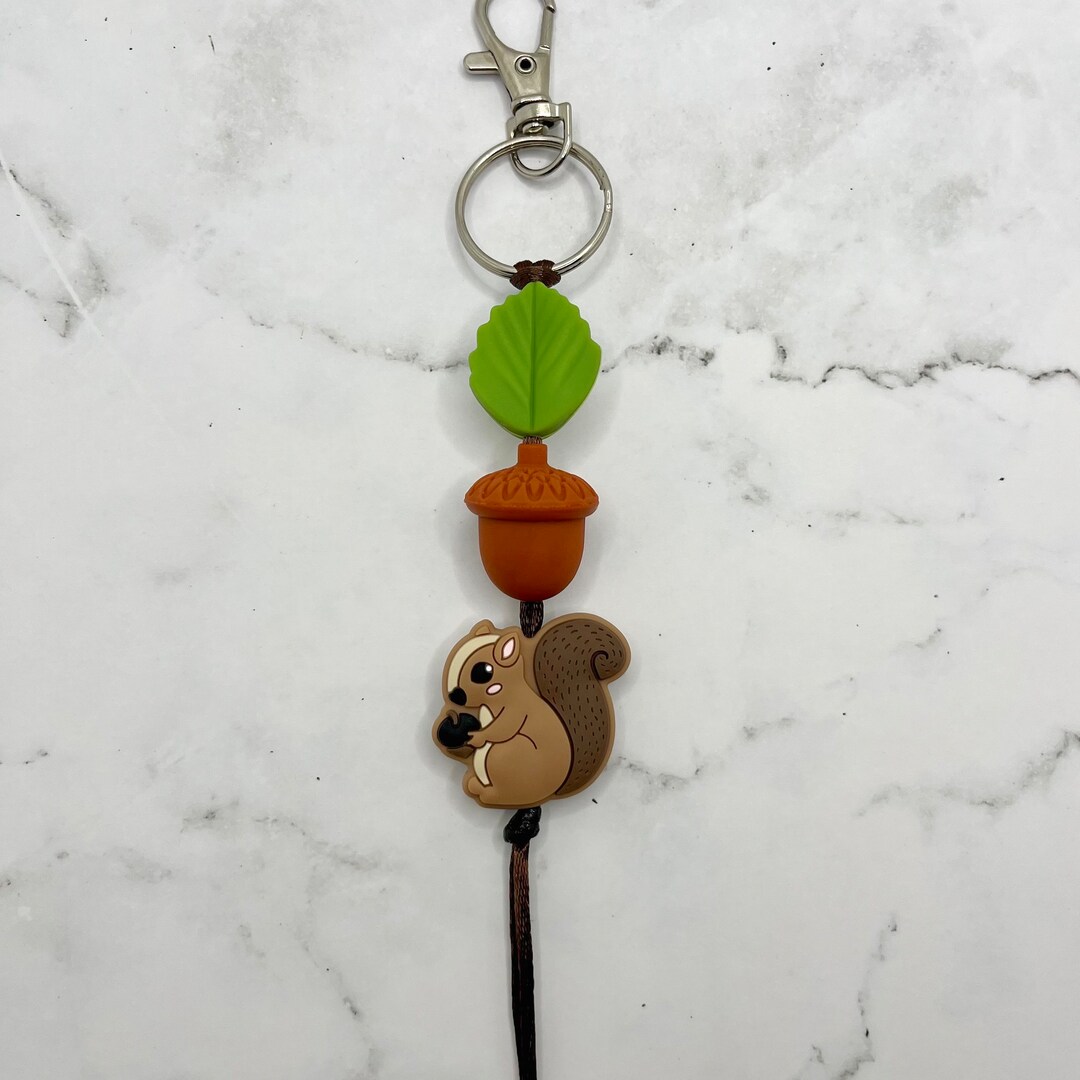 Squirrel and Acorn Fidget Keychain - Etsy