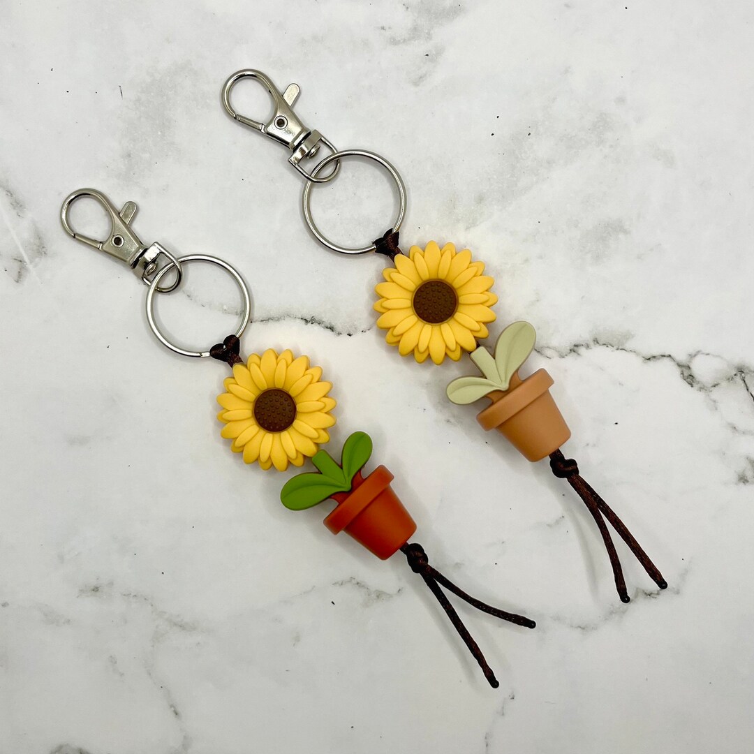 Potted Sunflower Fidget Keychain - Etsy