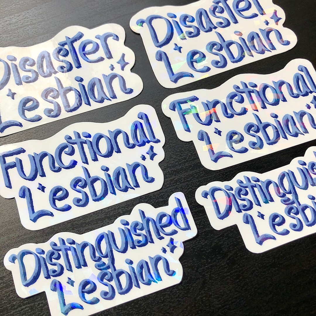 Lesbian Alignment Stickers -disaster Lesbian, Functional Lesbian ...