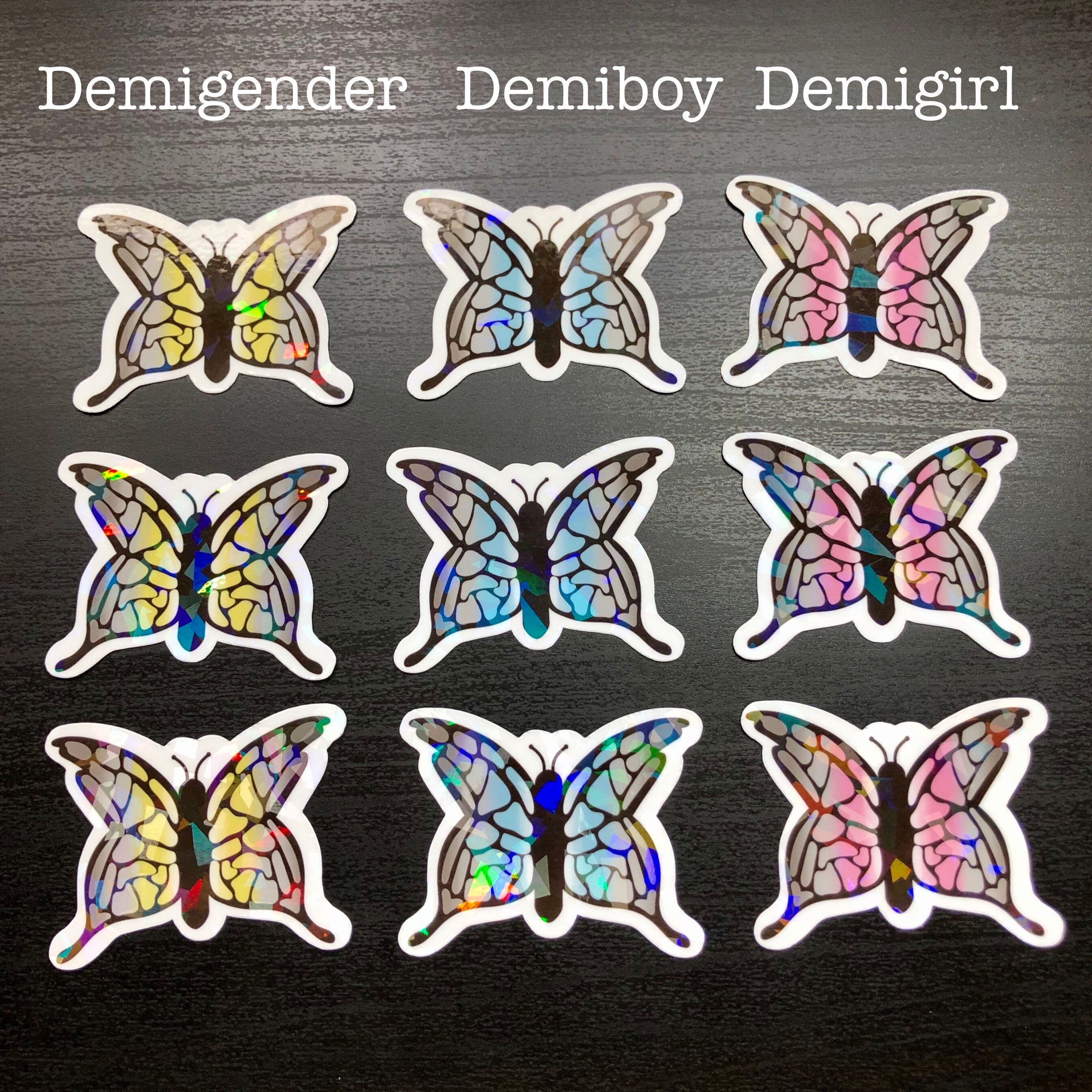 Queer Gender Holographic Butterfly Stickers | Etsy