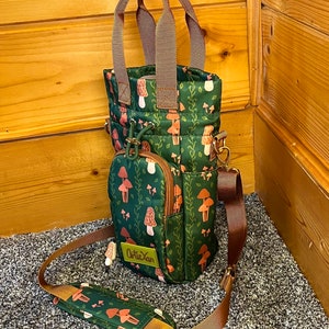 Mushroom Water Bottle Bag With Fidget Zipper Pull - Etsy