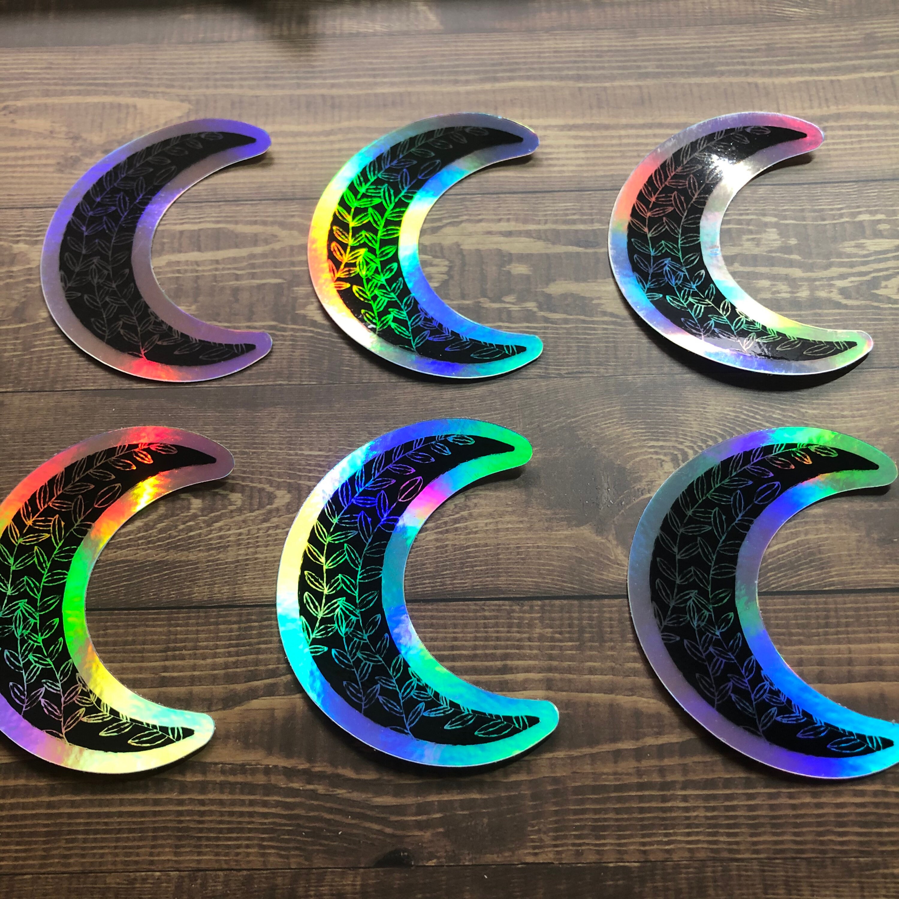 Holographic Moon Stickers - Etsy