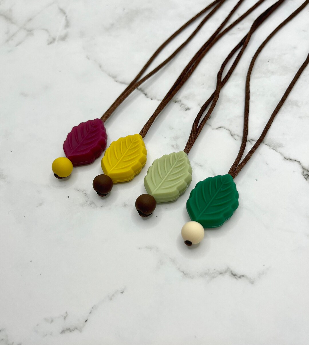 Fidget Jewelry Textured Leaf Necklace - Etsy