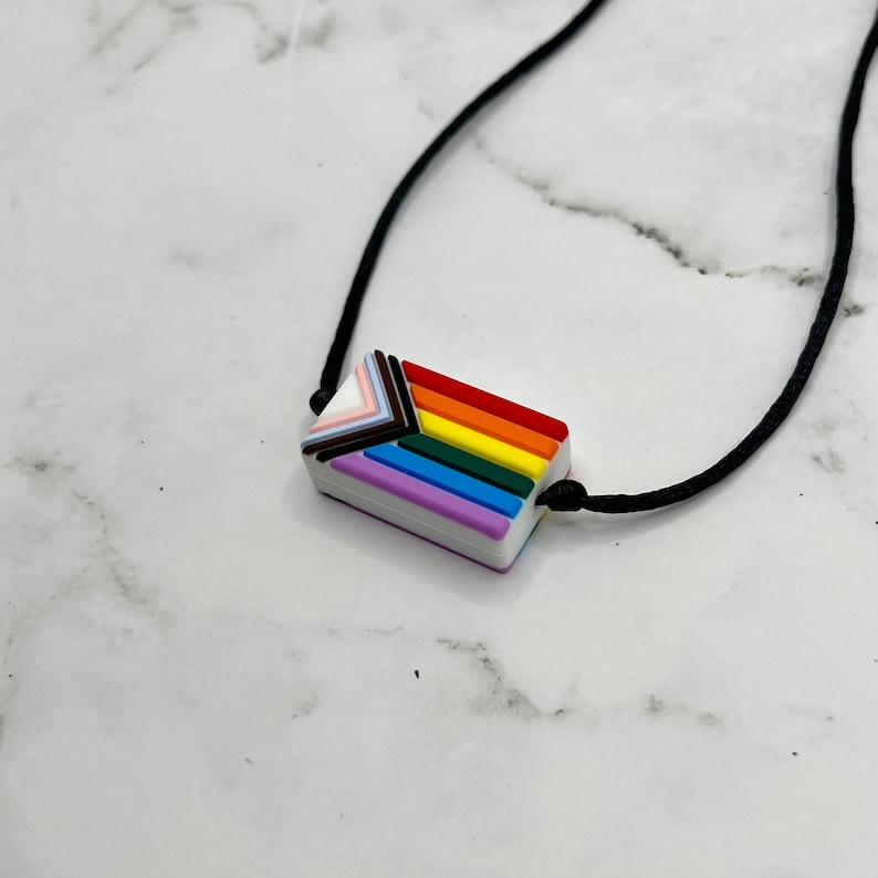 Fidget Jewelry Progress Pride Flag Necklace - Etsy