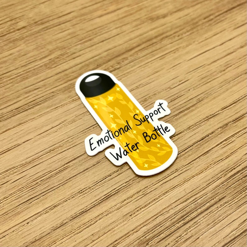 Emotional Support Water Bottle Sticker - Etsy