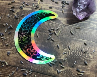 Holographic Moon Phase Sticker, Magic Sticker, Celestial Gift, Witchy ...