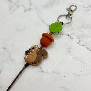 Squirrel and Acorn Fidget Keychain - Etsy