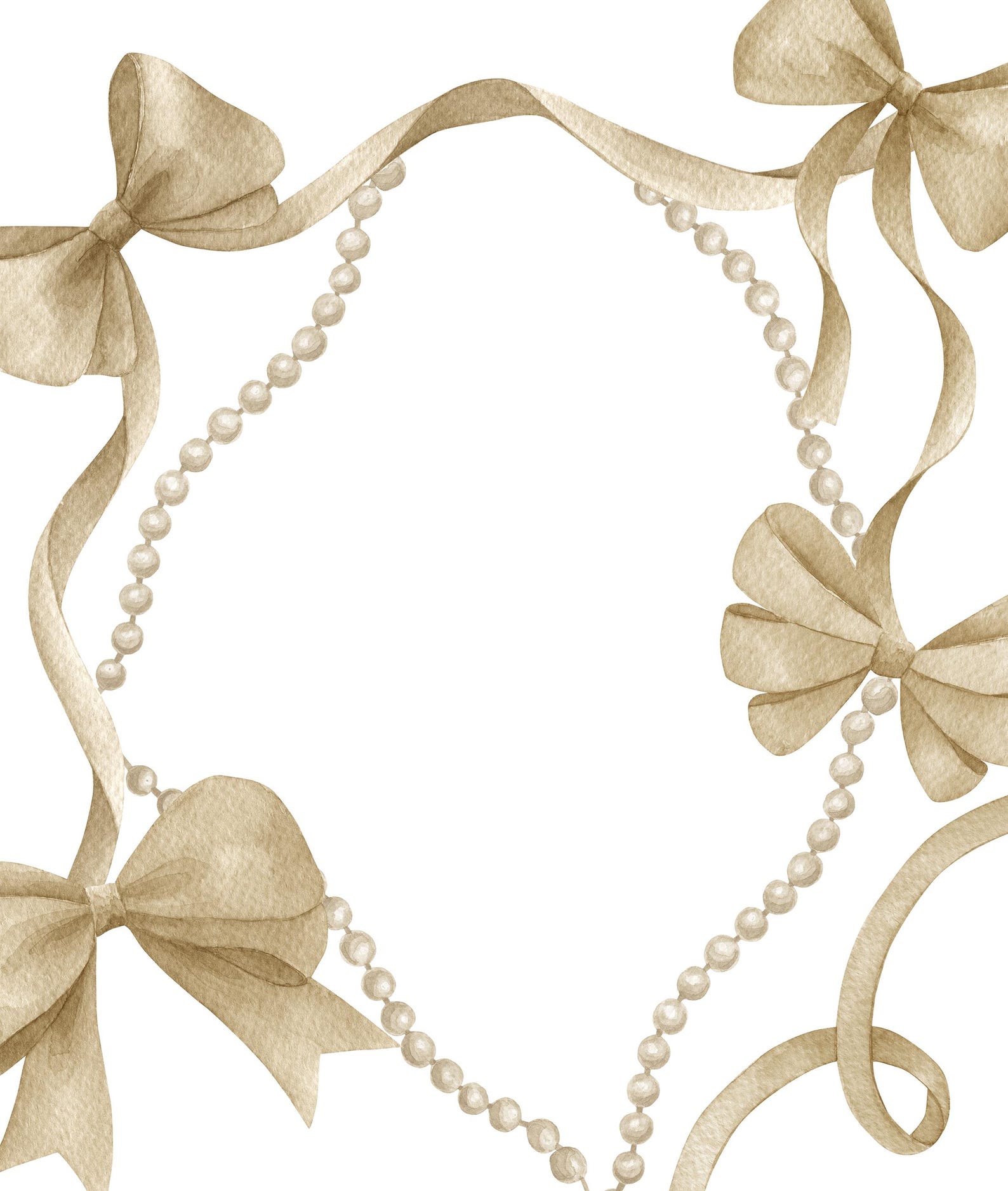 Beige Neutral Bows and Ribbons Collection Clip Art. Baby Shower ...