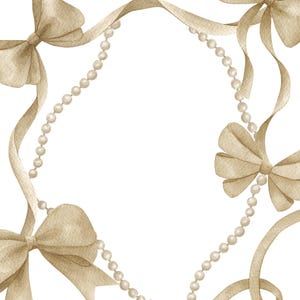 Beige Neutral Bows and Ribbons Collection Clip Art. Baby Shower ...