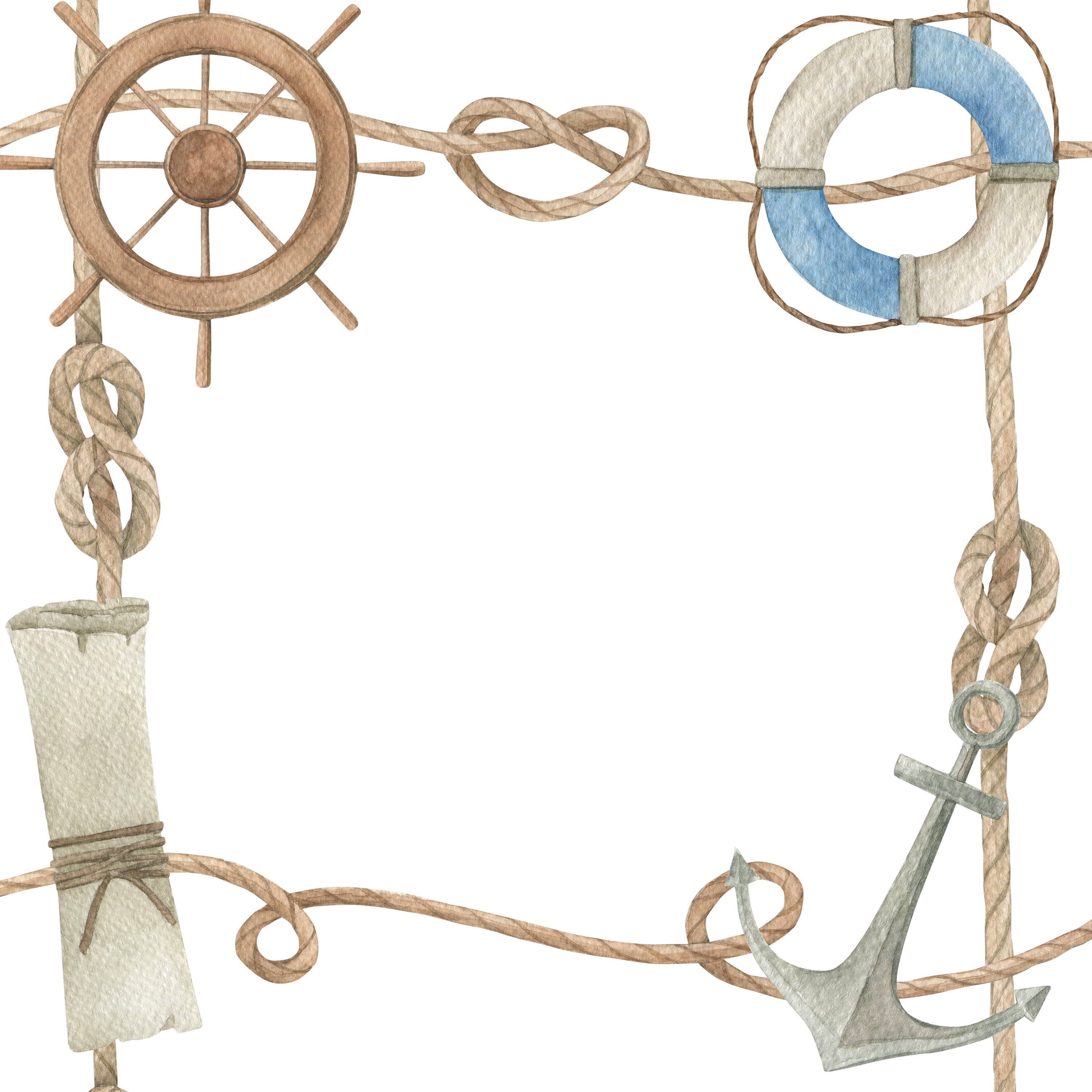 Watercolor Nautical Clipart Collection. Lighthouse, Ship, Seagulls ...