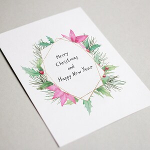 Watercolor Christmas Wreath Clipart With Poinsettia - Etsy