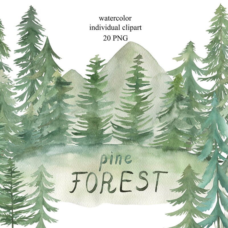 Pine Tree Clip Art - Etsy