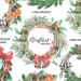 Watercolor Christmas Wreath Clipart Collection. Winter Holiday Frame ...