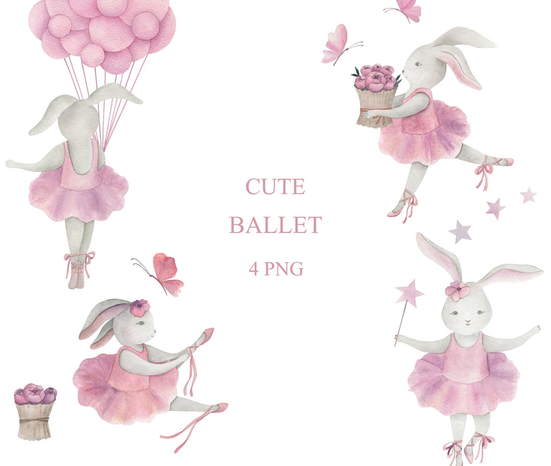 Watercolor Ballet Compositions. Cute Ballet Collection. - Etsy