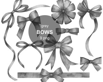 Watercolor Bows Collection Clip Art. Baby Shower, Birthday Card Making ...