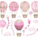 Pink Air Collection. Watercolor Hot Air Balloons Clipart, Nursery Wall ...