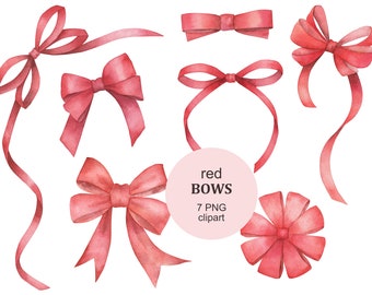 Watercolor Bows Collection Clip Art. Baby Shower Birthday | Etsy