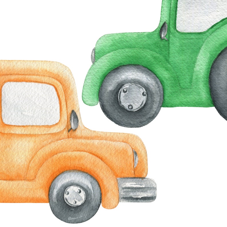 Watercolor Cars Clipart, PNG - Etsy