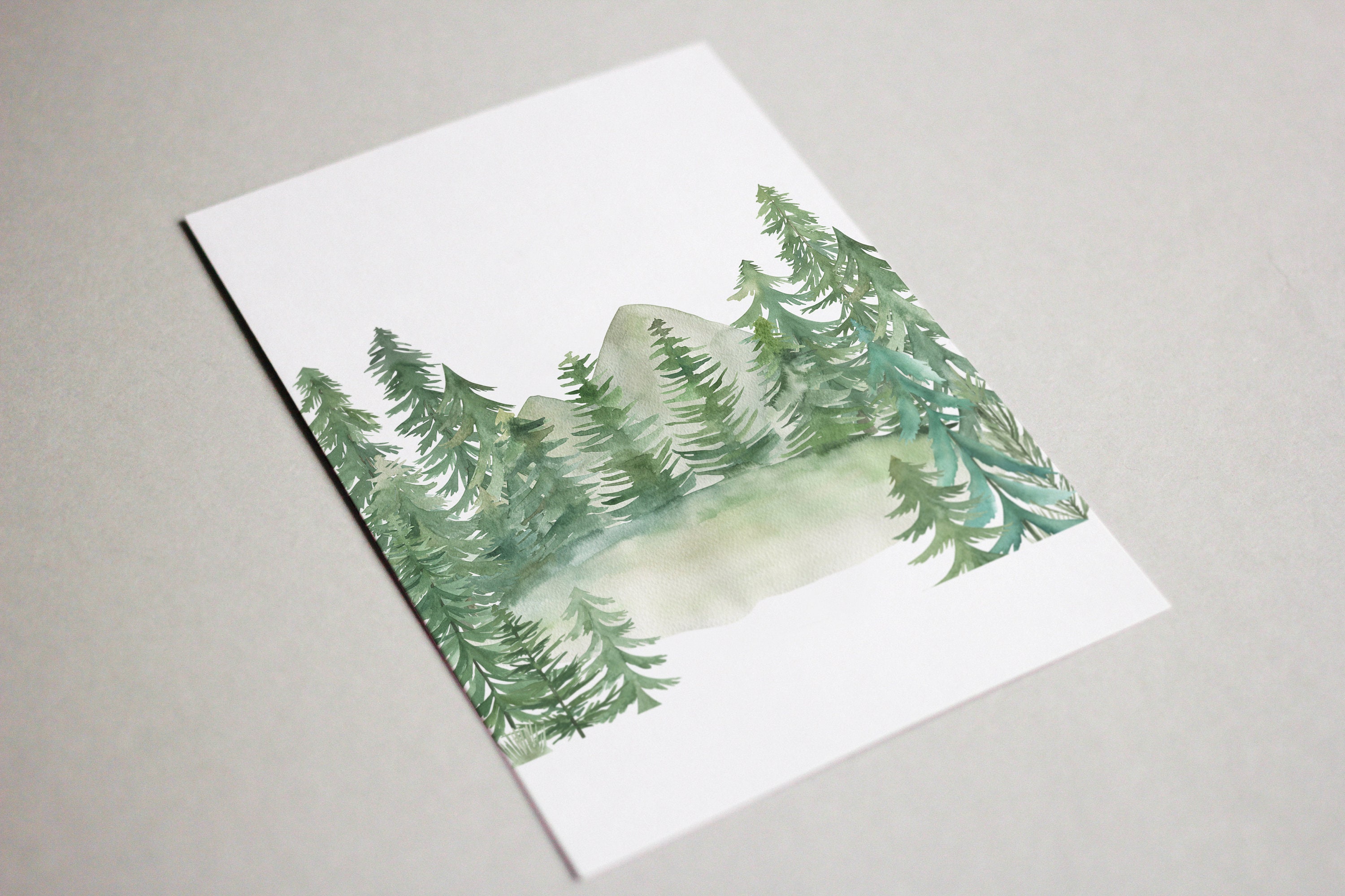 Watercolor Pine Trees Clipart Collection. Woodland Pine Trees ...