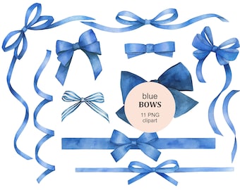 Watercolor Bows Collection Clip Art. Baby Shower Birthday | Etsy