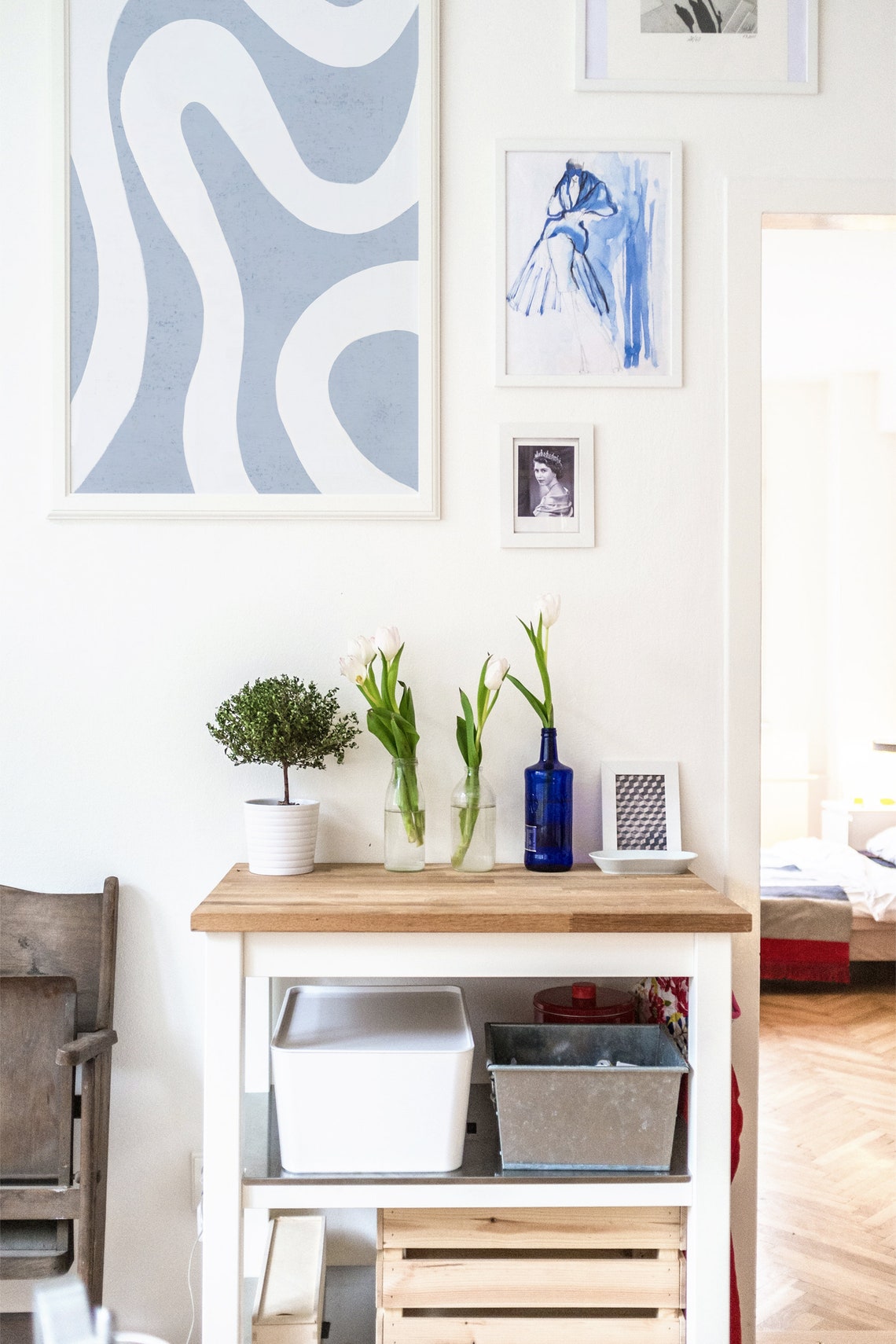 Neutral Wall Art Blue White Art Printable Wall Art Beige Neutral Print ...