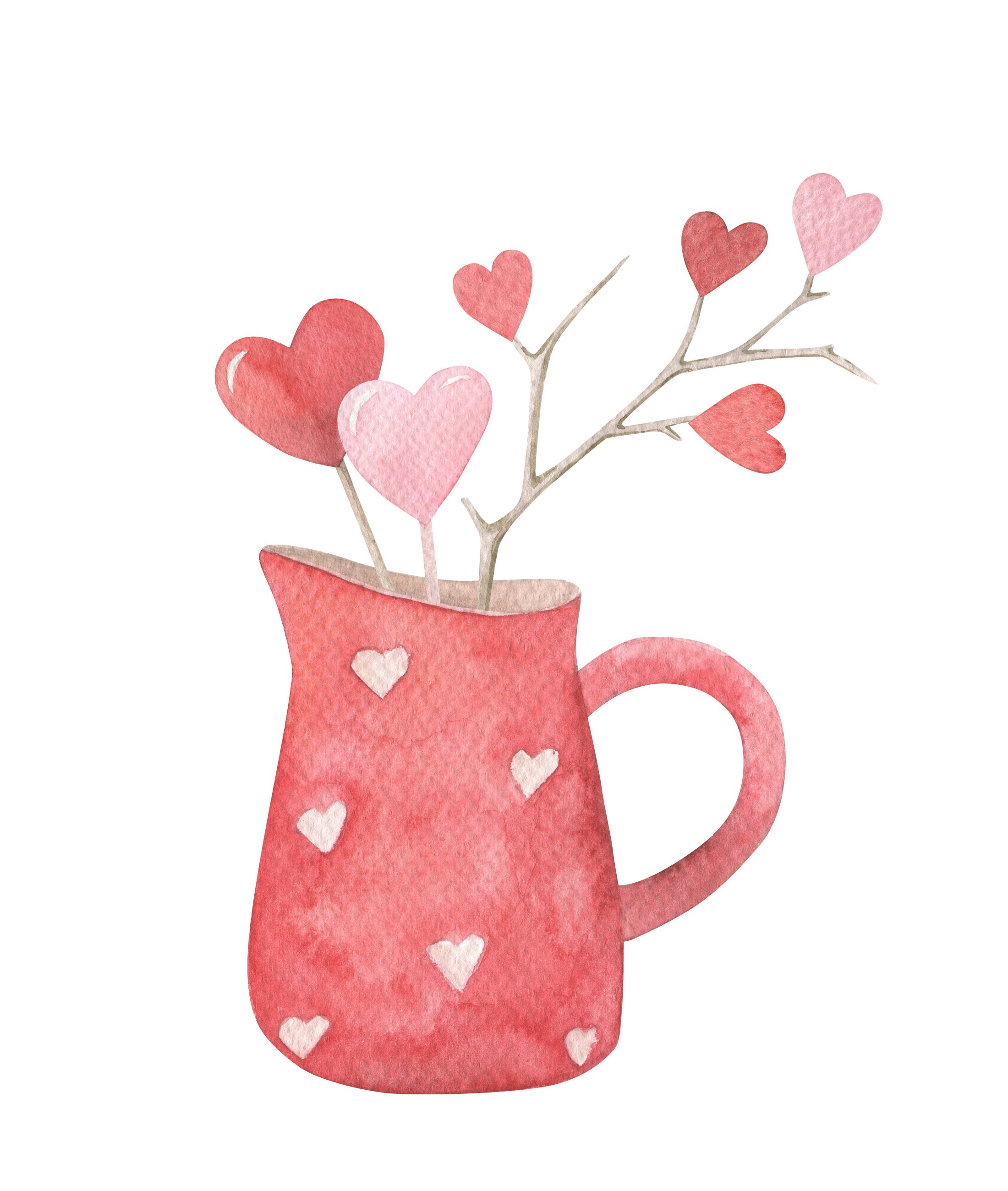 Watercolor Valentine's Day Clipart Set. Hearts, Gnomes, Digital ...