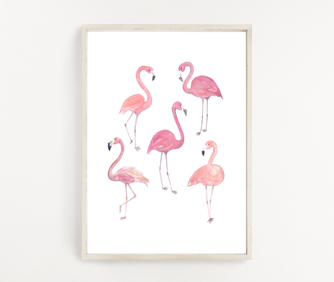 Flamingo Wall Art Flamingo Poster Watercolor Flamingos Print Flamingo ...