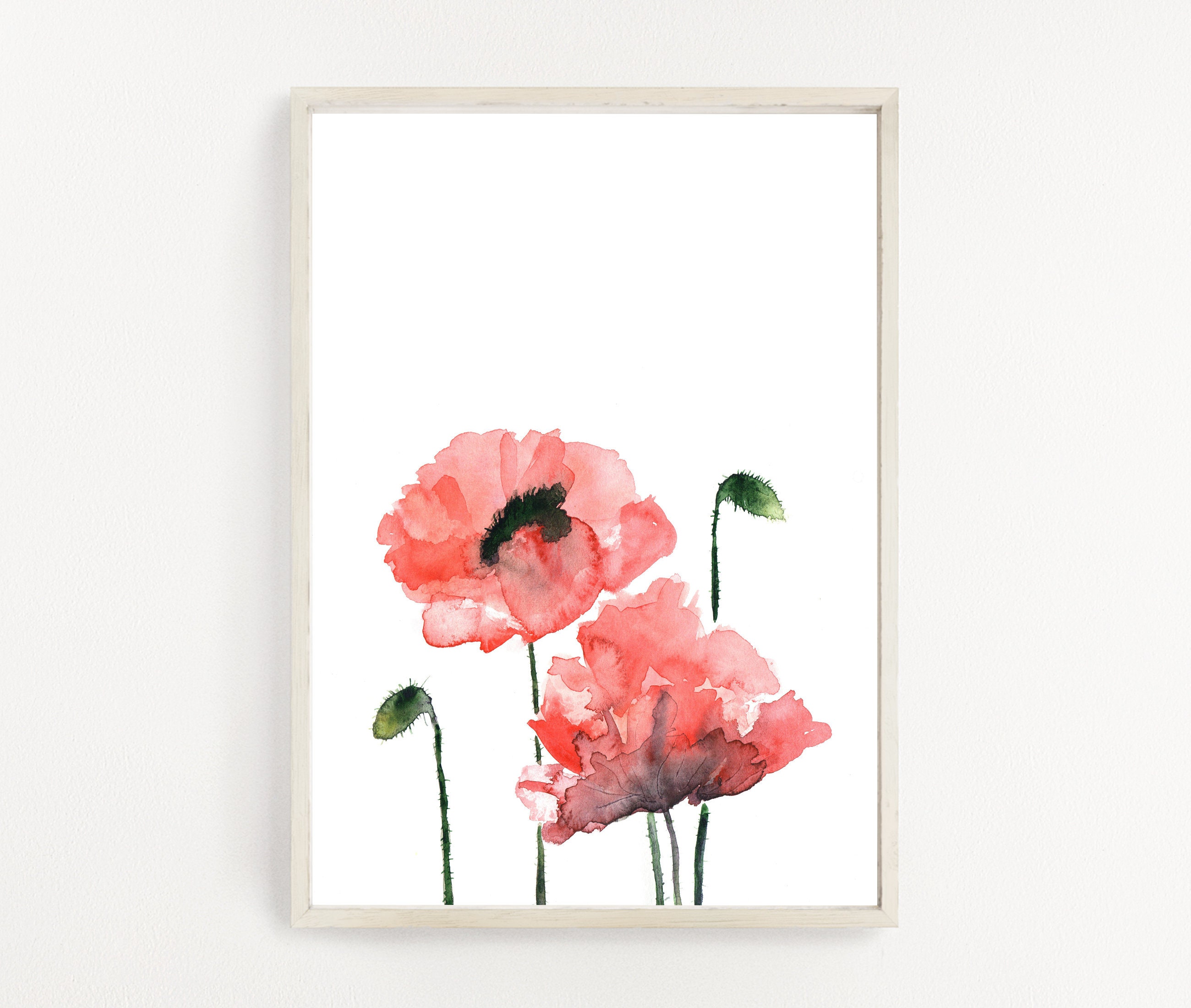 Poppy Print, Flower Print, Watercolor Print, Wall Art, Home Decor ...