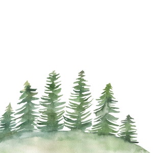 Watercolor Pine Trees Clipart Collection. Woodland Pine Trees ...