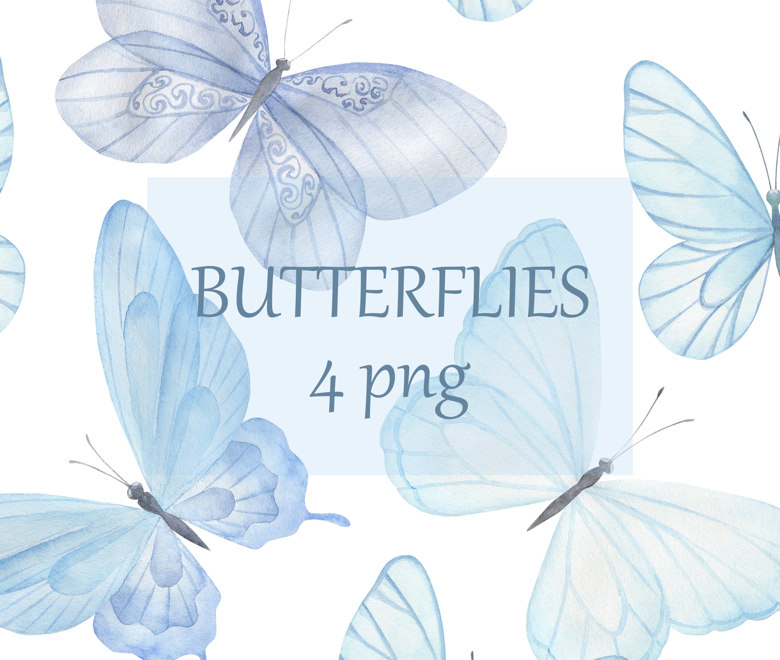 Butterfly Watercolor Clipart Collection. Hand Drawn Png Elements ...