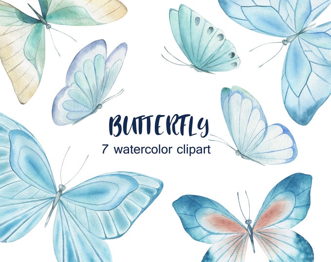 Butterfly Watercolor Clipart. Hand Drawn Png Elements. Digital - Etsy