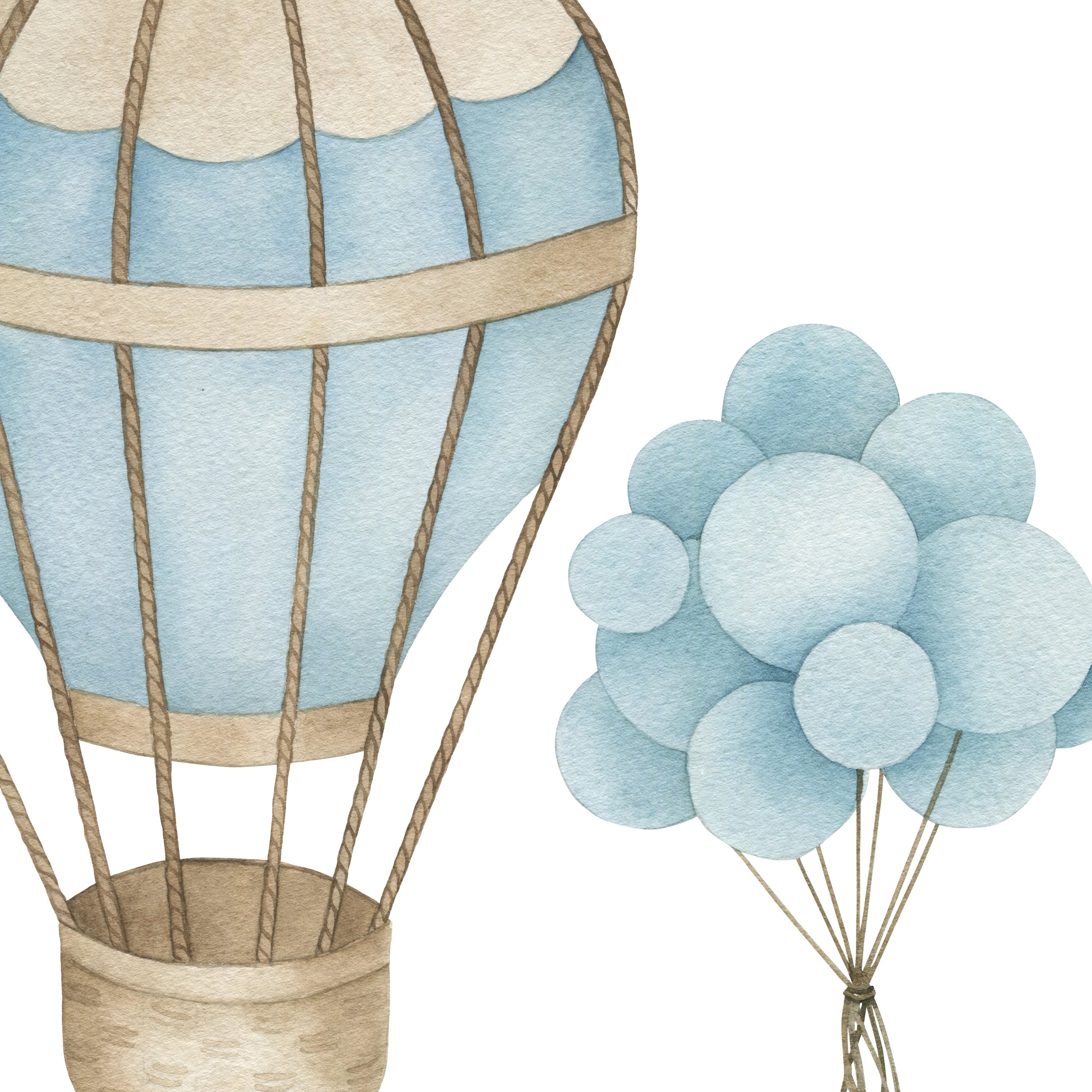 Air Collection. Watercolor Hot Air Balloons Clipart, Nursery Wall Decor ...