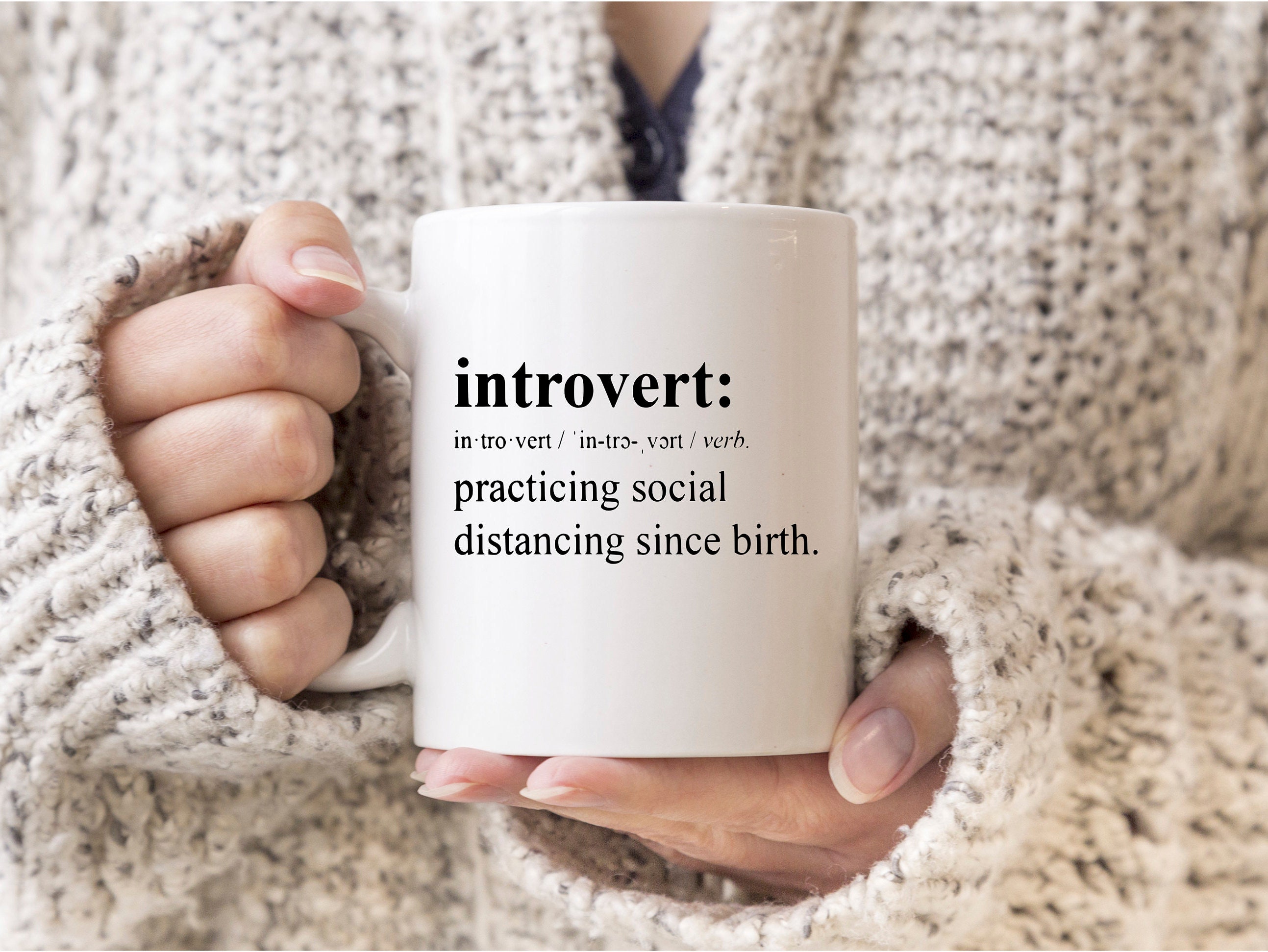 Social distance/ introvert/ introvert mug/ funny mugs/ | Etsy