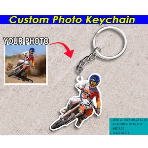Motocross Kids Dirt Bike Personalized Photo Keychain, Unique Gifts for ...