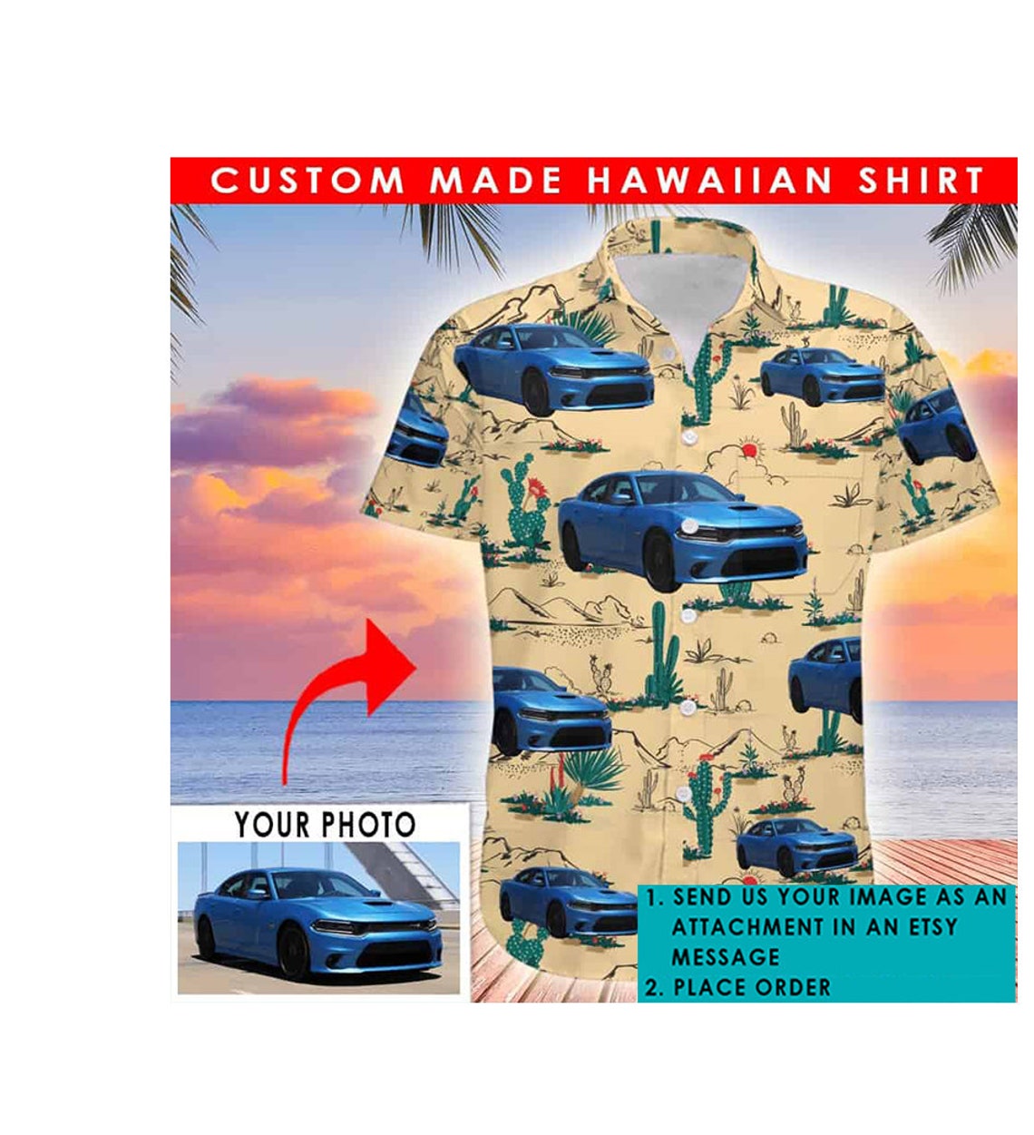 Custom Car Shirts Personalized Photo Hawaiian Shirt Muscle - Etsy