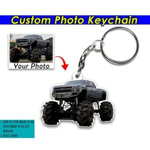 Lifted Monster Truck Mud Truck Gift Personalized Photo Keychain, Gift ...