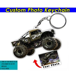 Lifted Monster Truck Gift, Mud Truck Personalized Photo Keychain, Gift ...