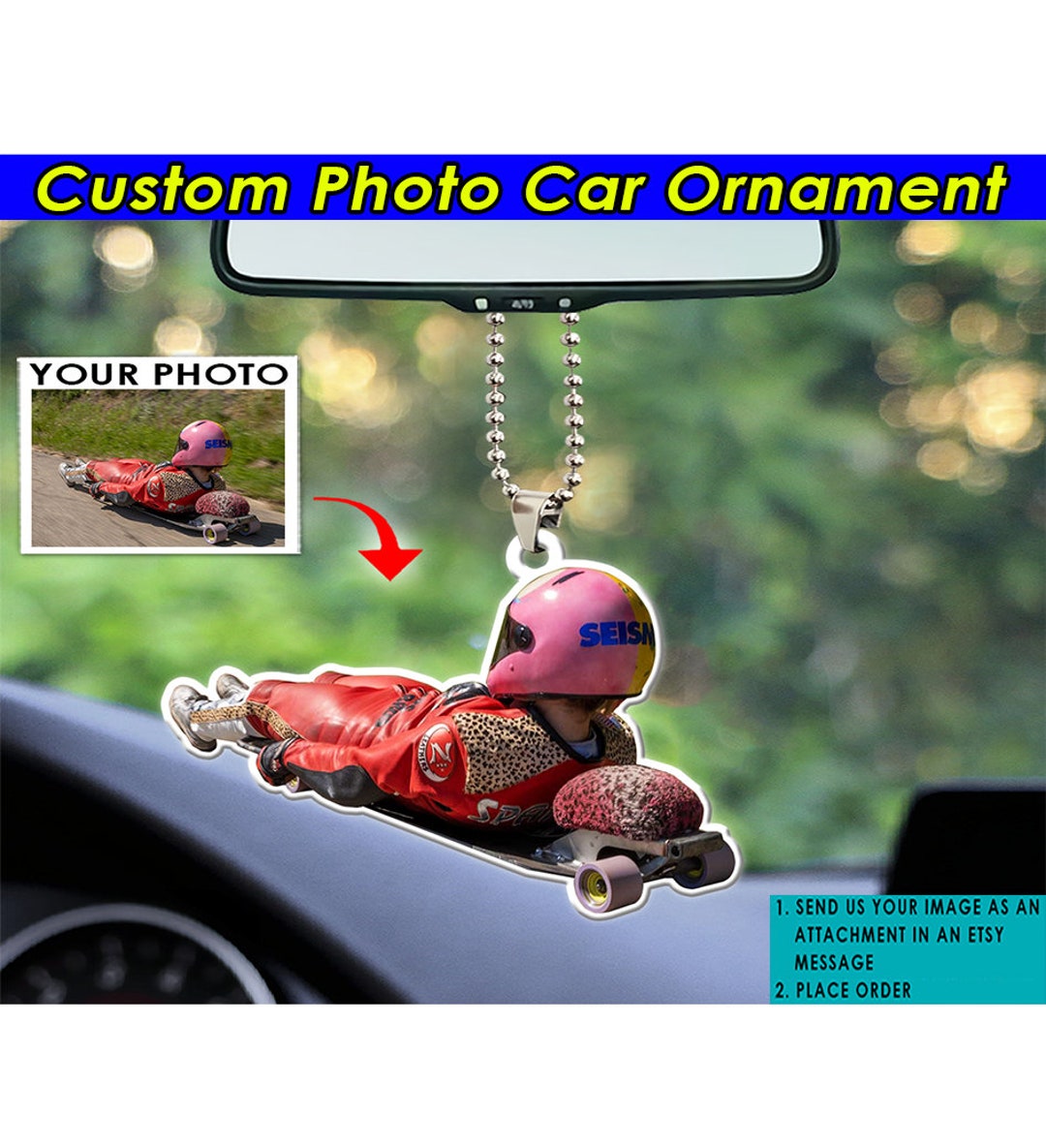 Gift for Lugers Street Luge Personalized Car Ornament, Unique Gifts for ...