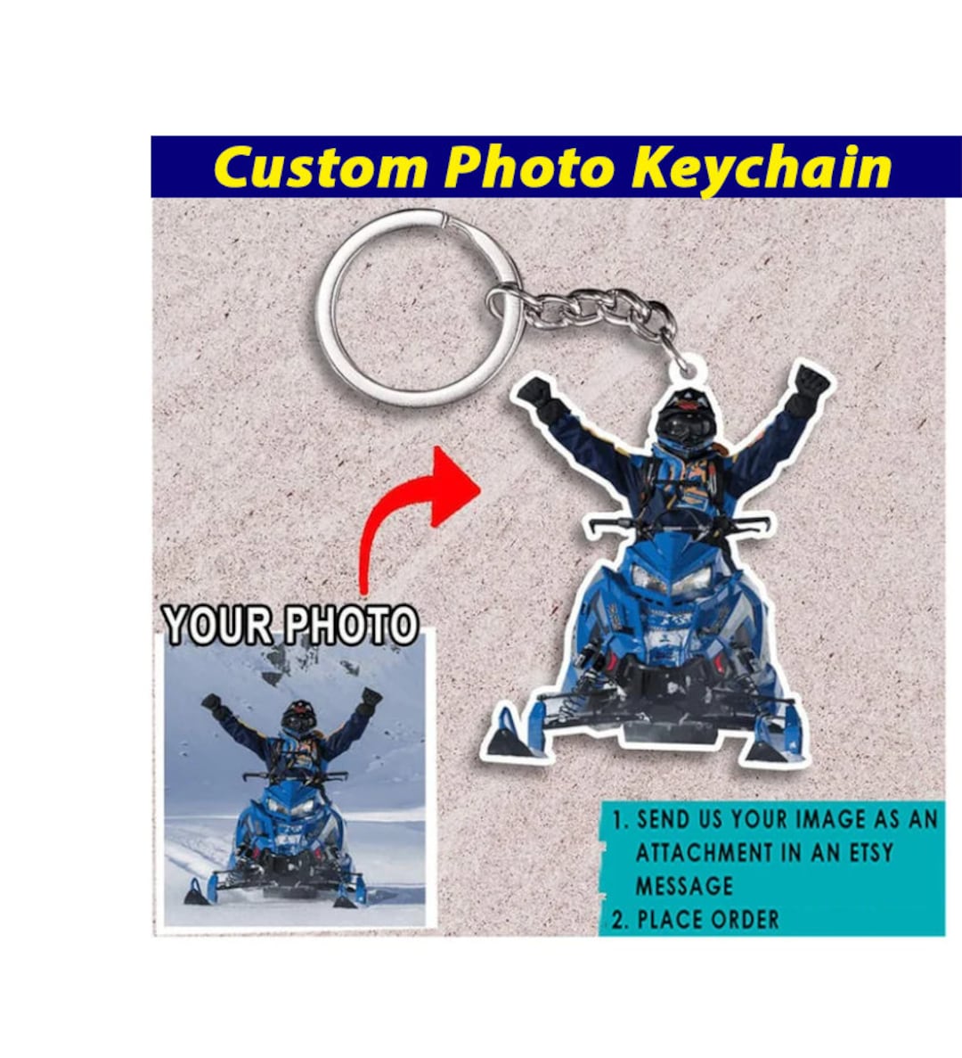 Snowmobile Snowmobiling Snowbike Personalized Keychains - Etsy UK